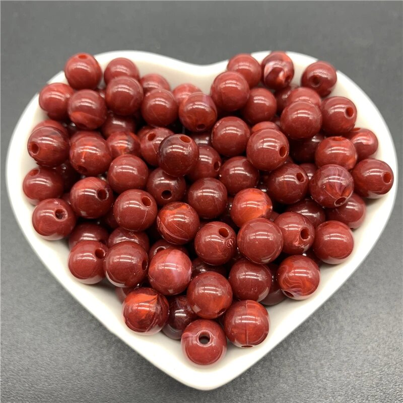 LXBENING акриловые бусины-разделители «кошачий глаз» Бордовый, 10mm 30pcs, 20