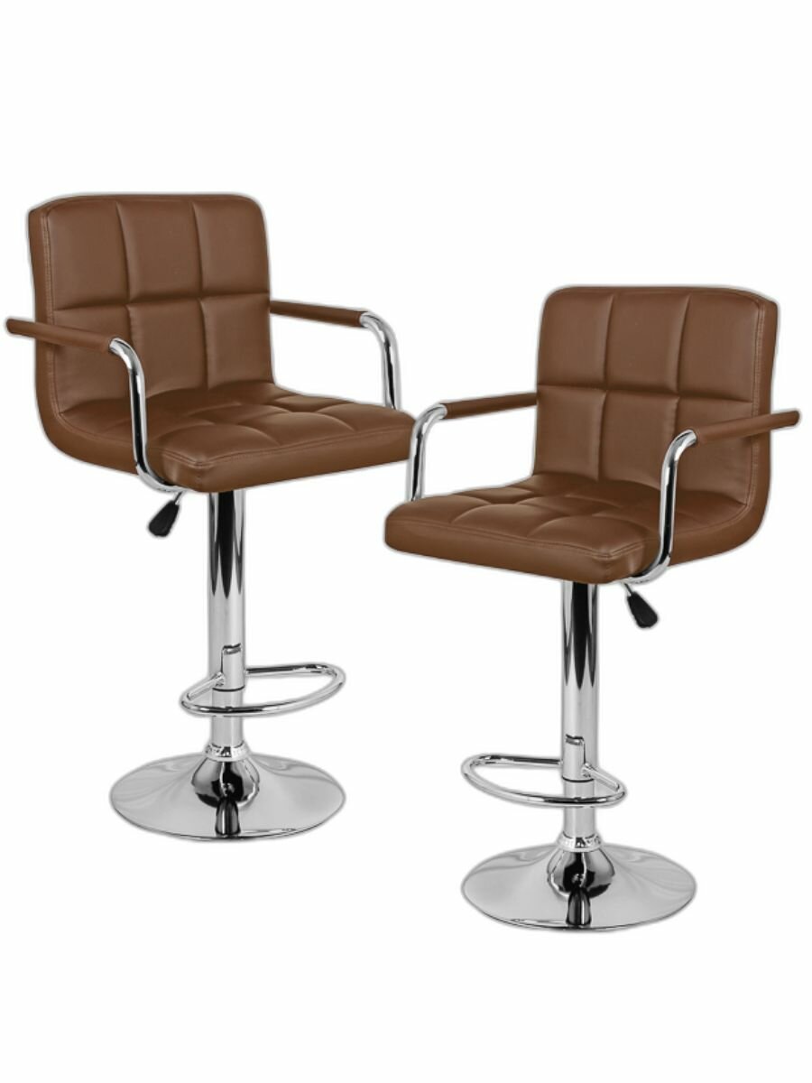 Комплект барных стульев крюгер АРМ Эколайн коричневого цвета. Барные стулья 2 шт .