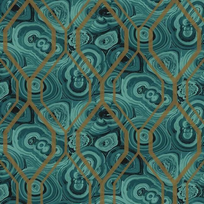 Обои York Urban Chic RK4499 D; 0,68х8,20 м. , бумага , Бирюзовый