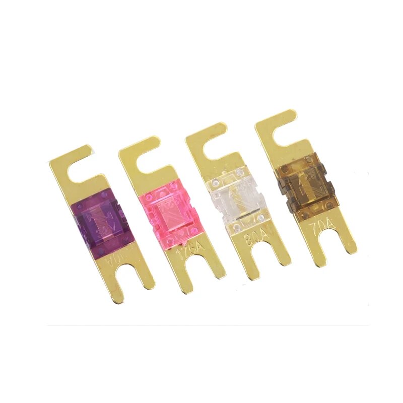 【10-2PCS】ANS FUSE 20A 30A 40A 50A 60A 70A 80A 100A 125A 150A 175A ANL Gold Plated Stud Car Fuses Mini Car Stereo Audio AFS Fuse