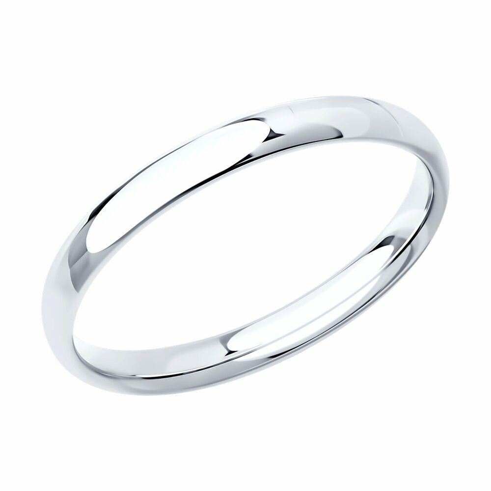 Кольцо обручальное, белое золото, 585 проба