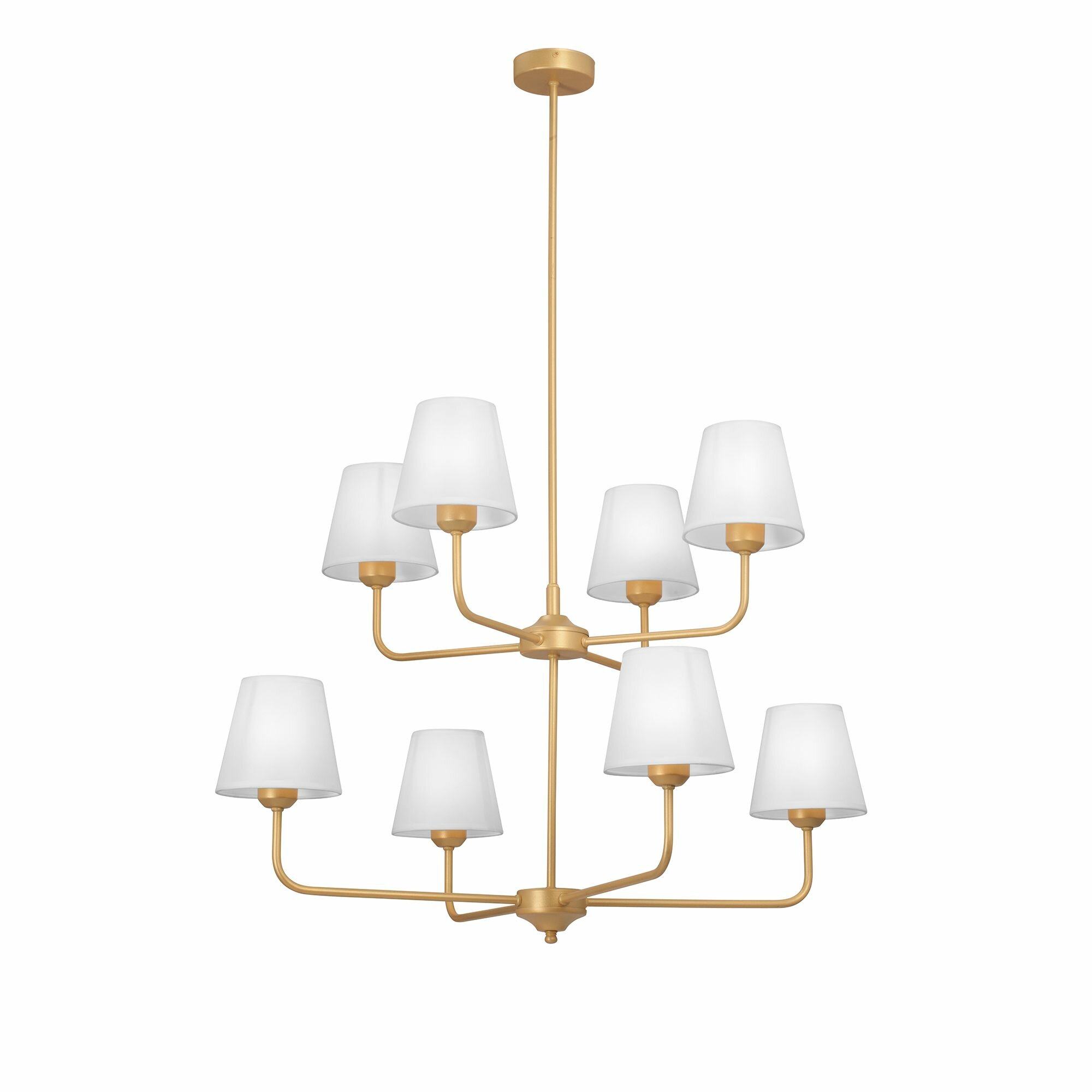 Люстра потолочная Vitaluce V3923-8/8PL, 8 ламп, E14 макс. 40Вт, 24 м2, цвет золото. %Распродажа!%