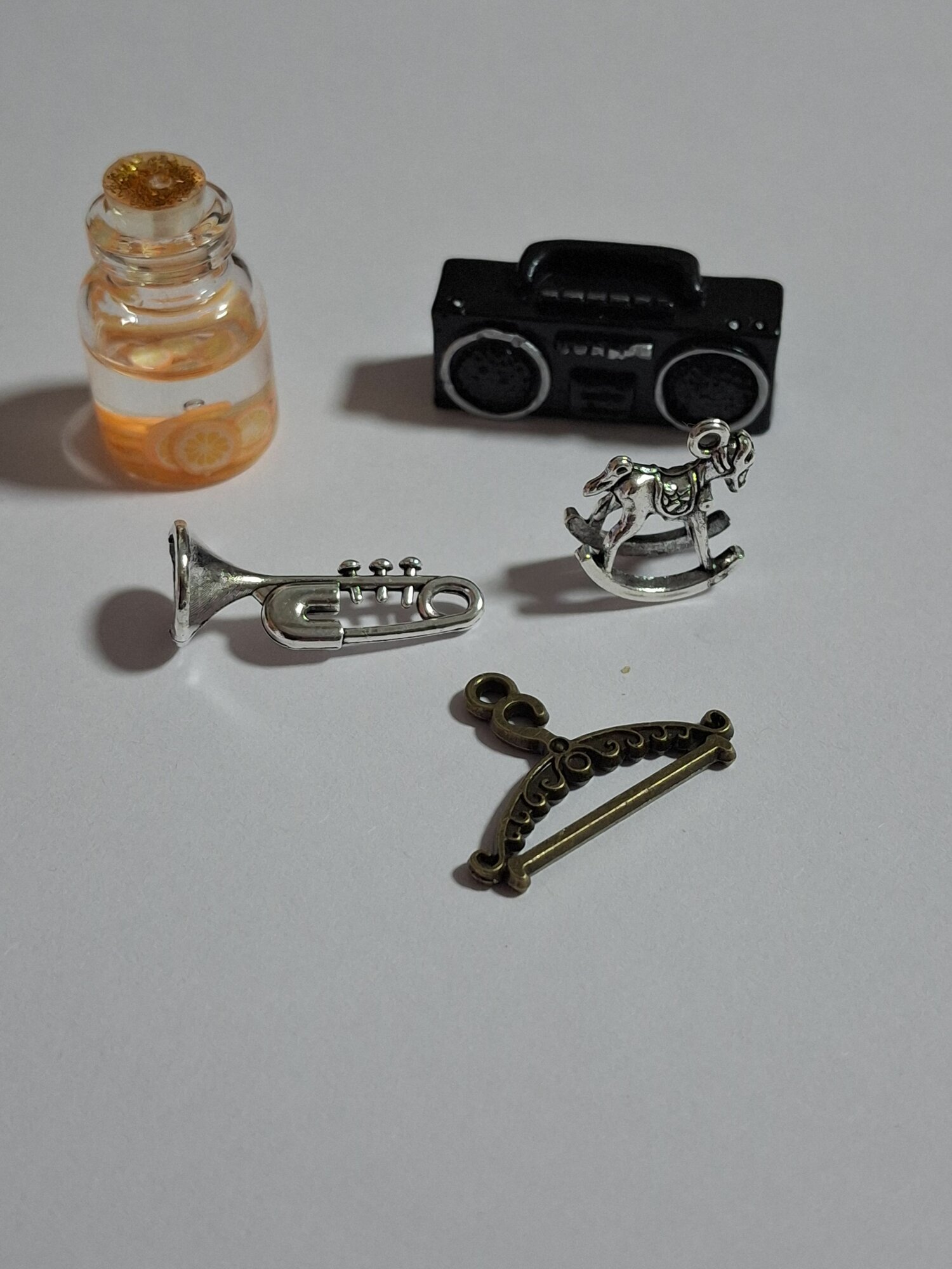 Набор миниатюр для ватной игрушки, куклы, 5 шт, металл, стекло, пластик