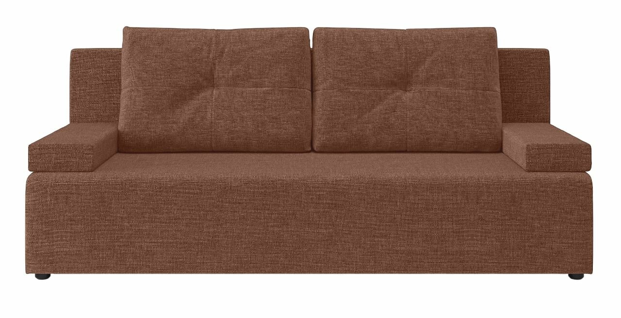 Диван-кровать Лиссабон, 200х90х90 см, рогожка Savana Chocolate, механизм Еврокнижка, прямой диван раскладной, с ящиком для белья. Гарантия 12 месяцев