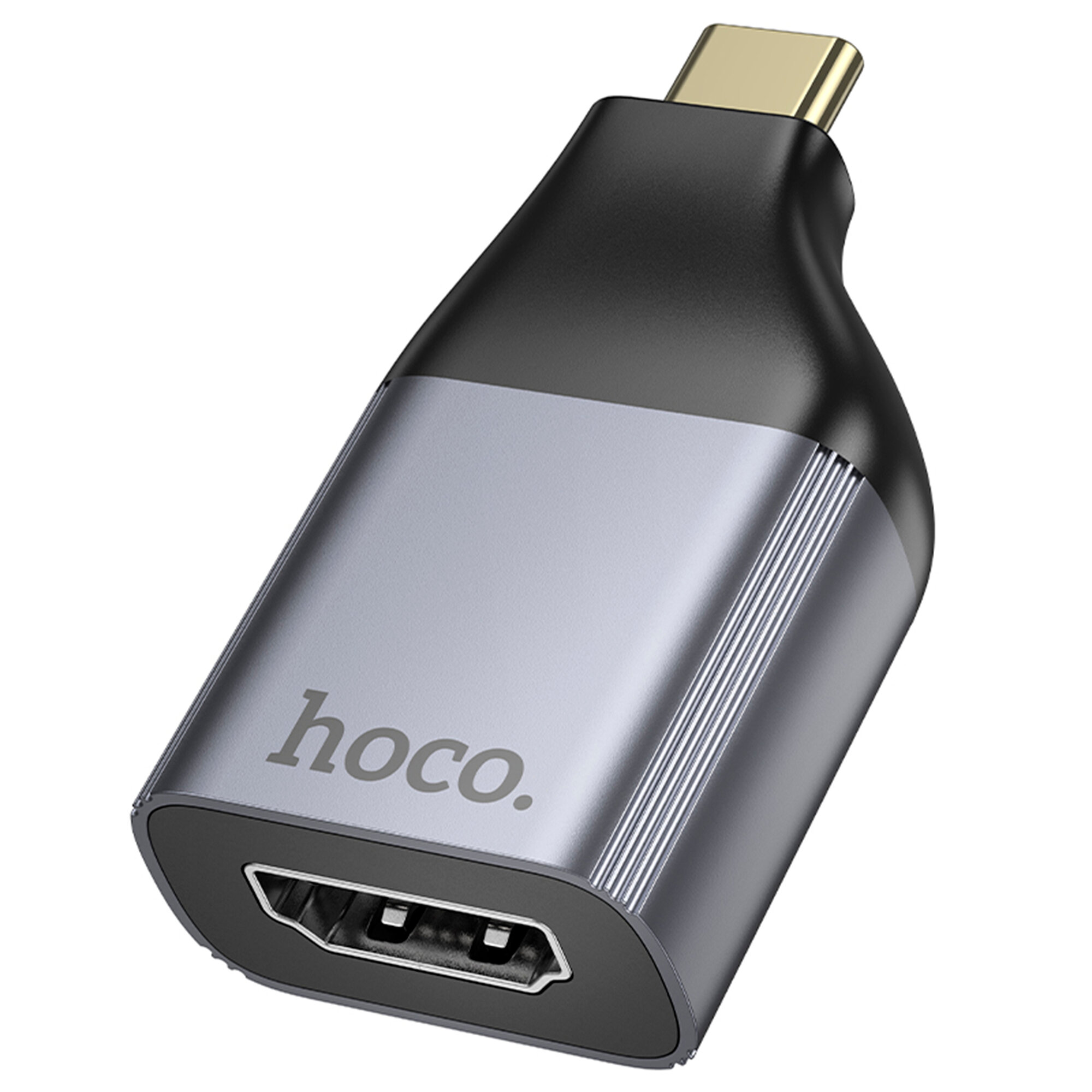 Переходник Hoco UA33, на Type-C, HDMI, металлический, серый, 18г