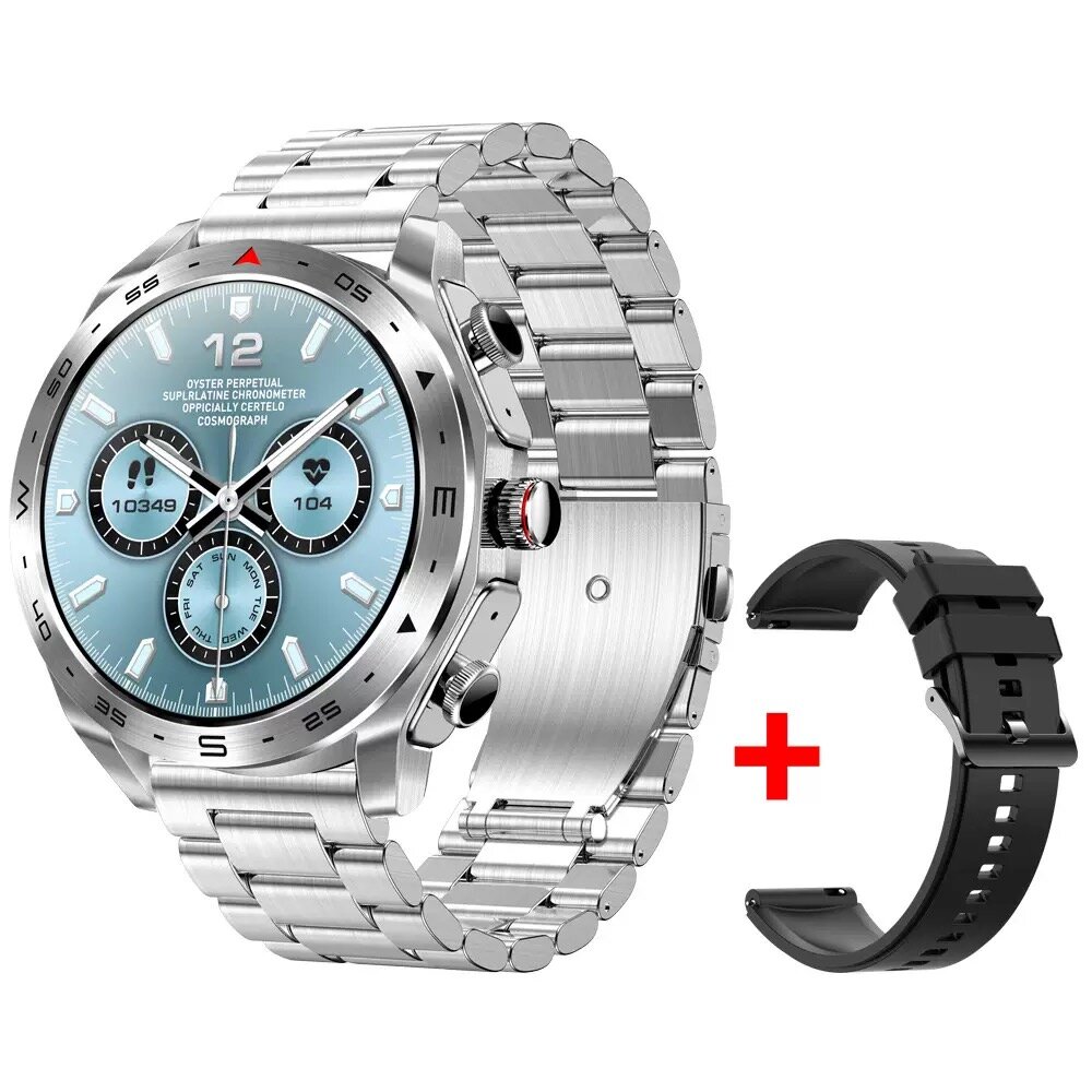 Смарт-часы с наушниками, музыка для звонков, NFC, пульс и артериальное давление, металлический браслет