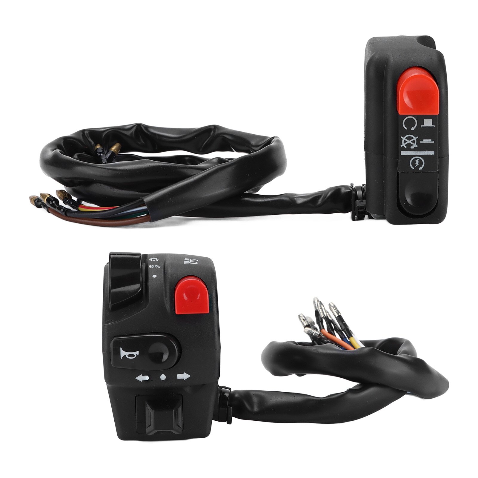 Пара контроллеров руля 22 мм для мотоциклов, многофункциональный переключатель сигналов, сигналов звукового сигнала и противотуманных огней