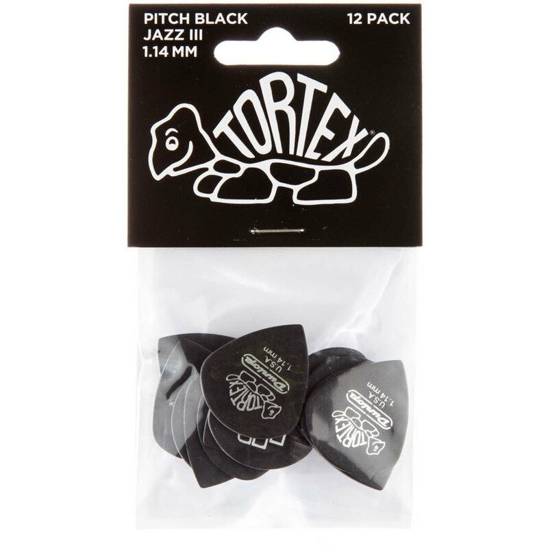 Медиатор DUNLOP 482P1.14 Tortex Pitch Black Jazz III