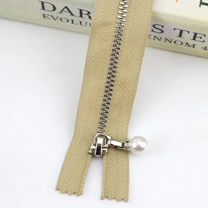 Металлические молнии Meetee 3#, 15-30 см, 3 шт ZA079-Khaki, 20cm-3Pcs