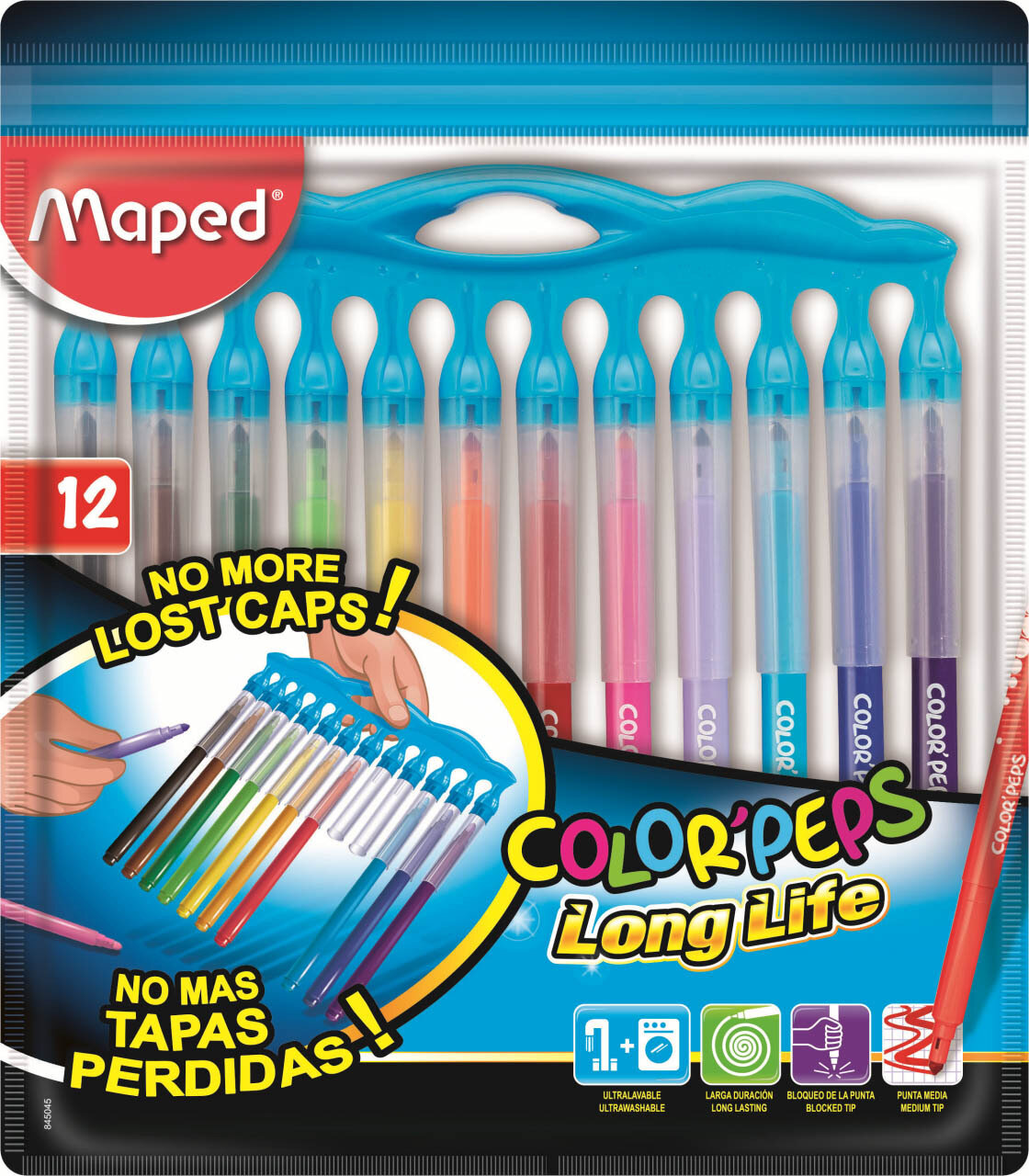 Фломастеры Maped Color'Peps Long Life, 12 цветов (845045)