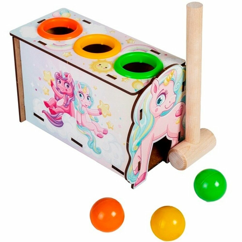 Деревянная стучалка Сибирский сувенир Единорог, 3 отверстия (115212)