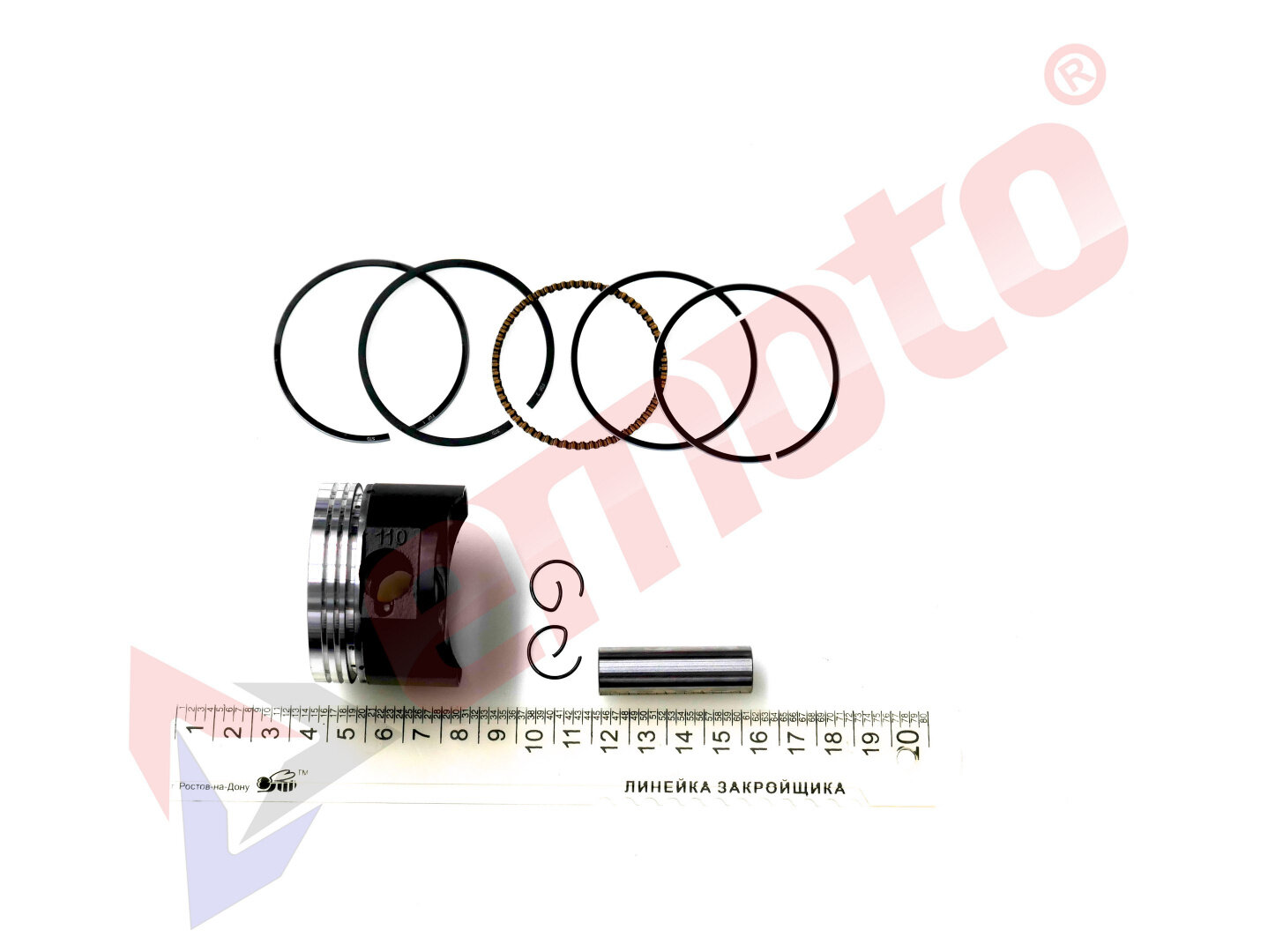 Поршневой комплект 4Т 152FMH, 152FMI D52,4 р13мм DELTA, ALPHA, ATV110 поршень с тефлоновым покрытием