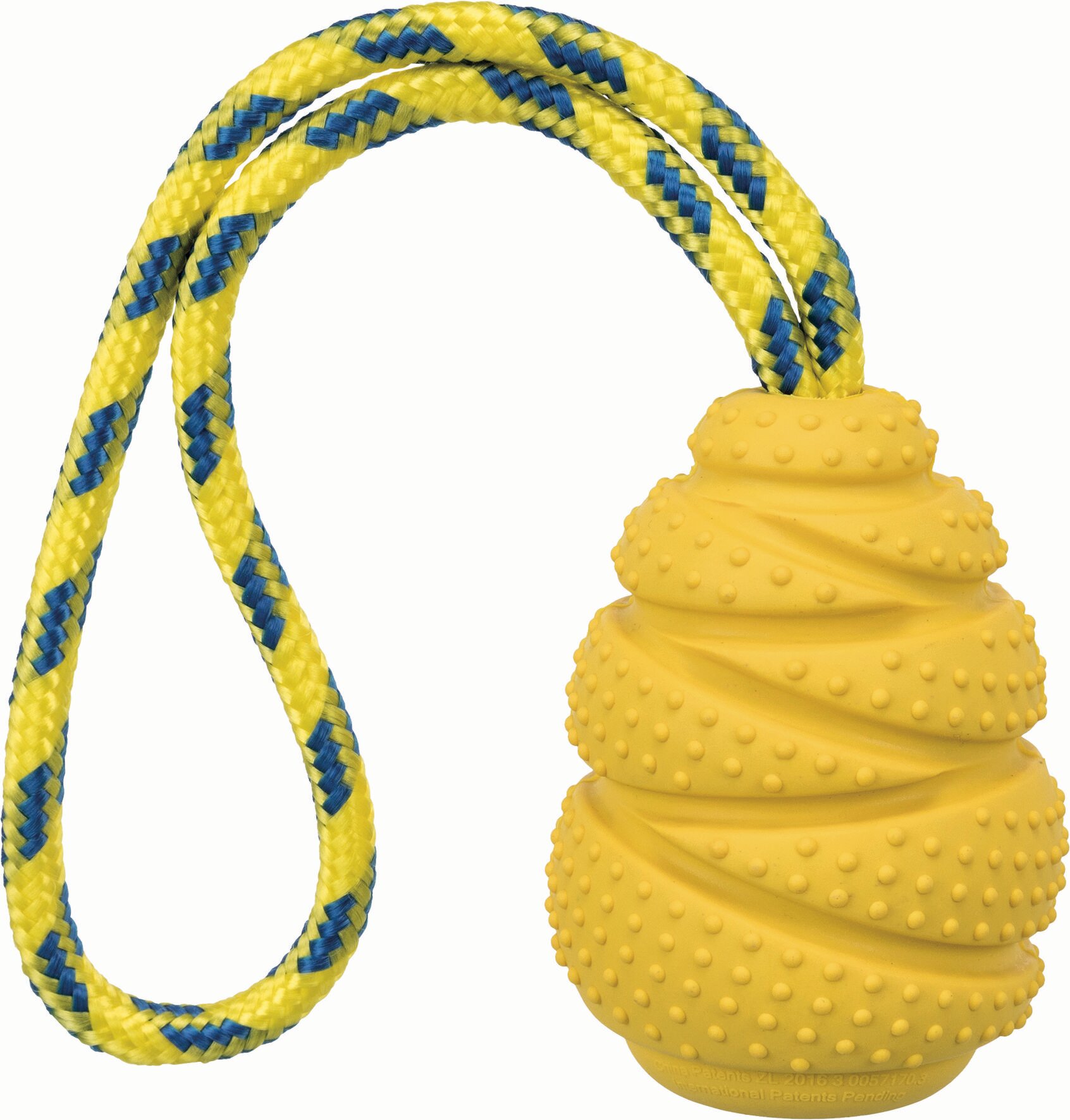 Мячик Trixie Sporting 32828, для собак, каучук/полиэстер, с ручкой, 9 см x 30 см