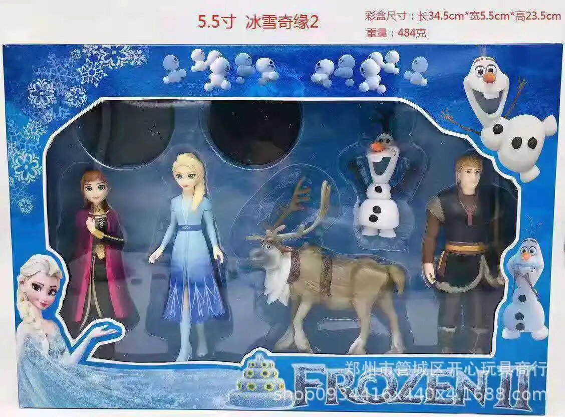 Disney Anime Frozen 2 Снежная Королева Эльза Анна ПВХ Фигурка Olaf Kristoff Sven Куклы Фигурки Детские Мультяшные Игрушки Детские Подарки