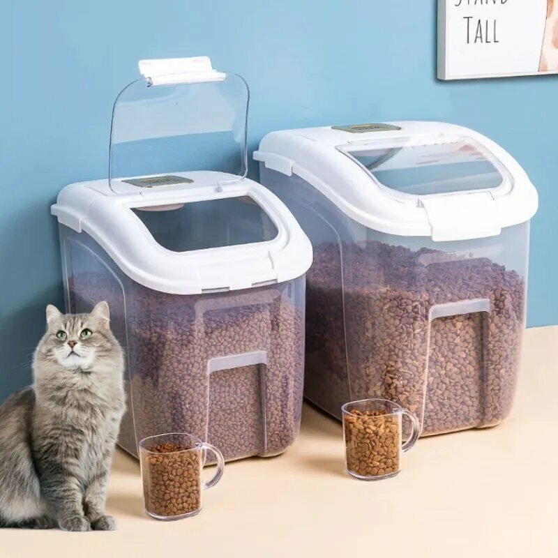 KNOW EASY-Контейнер для корма для домашних животных,50-литровый( около 25 кг) белый контейнер для корма домашних животных - большая емкость для хранения