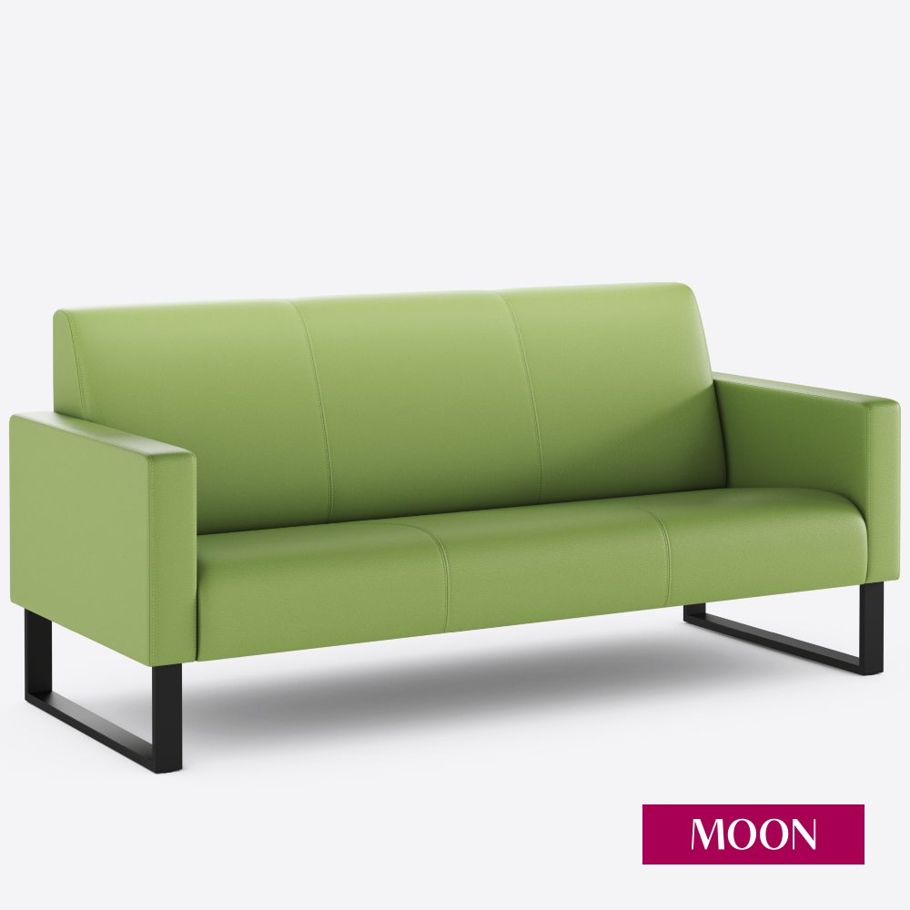 Диван MOON 158 экокожа, цвет зеленый, нераскладной, 192*84*91, эксклюзивная высокоэластичная пена (UniqFoam)