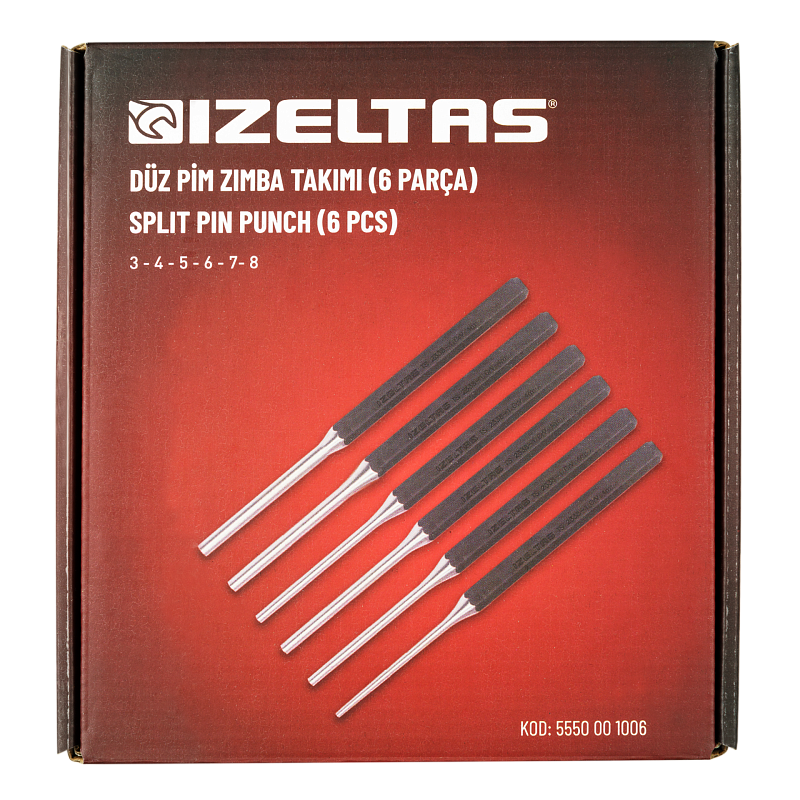 Набор выколоток 3-8 мм,6 предметов IZELTAS, 5550001006, 13000001728