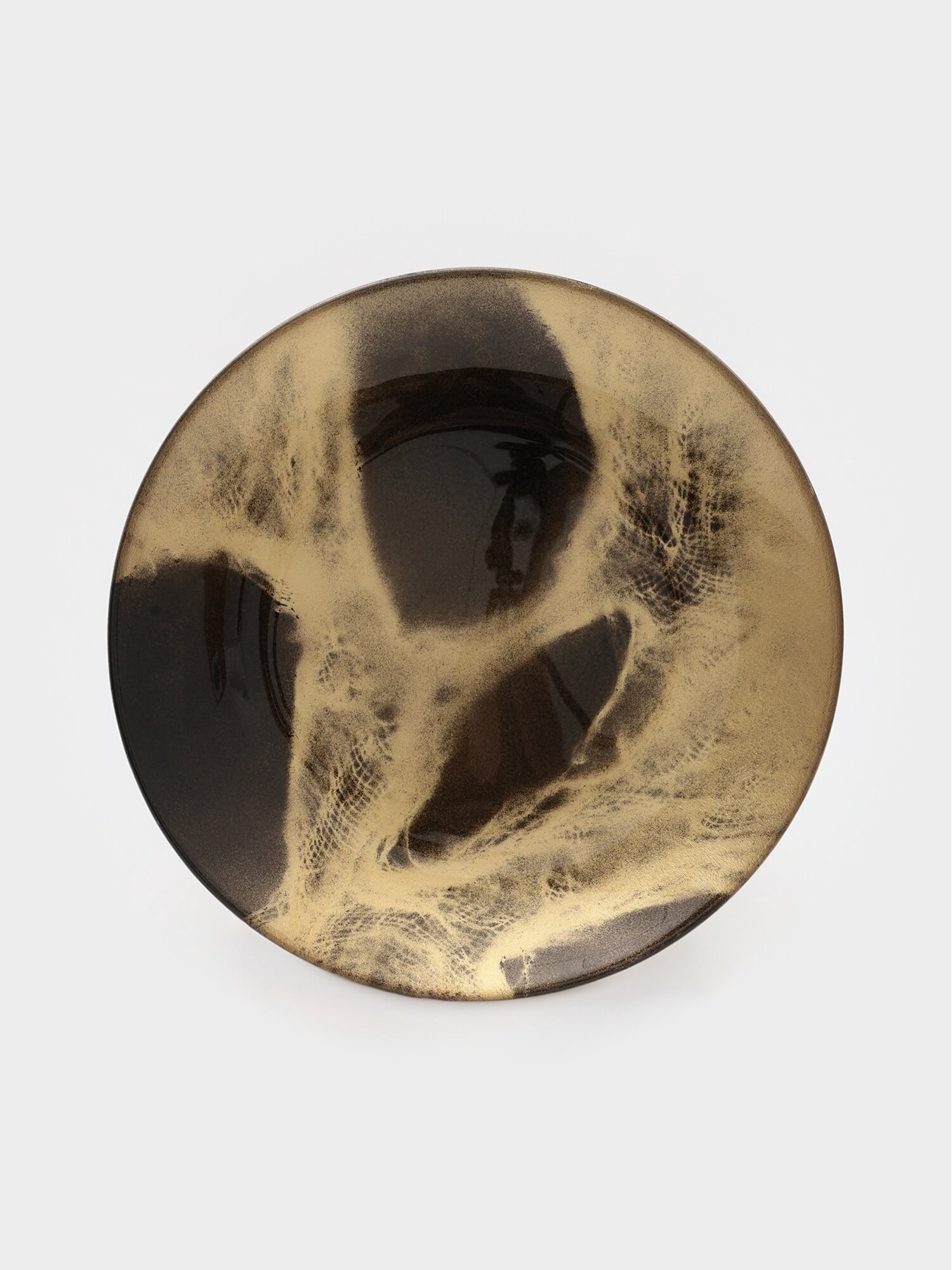 Тарелка для сервировки стола Magistro Brown Marble, d=21 см, стекло, коричневая