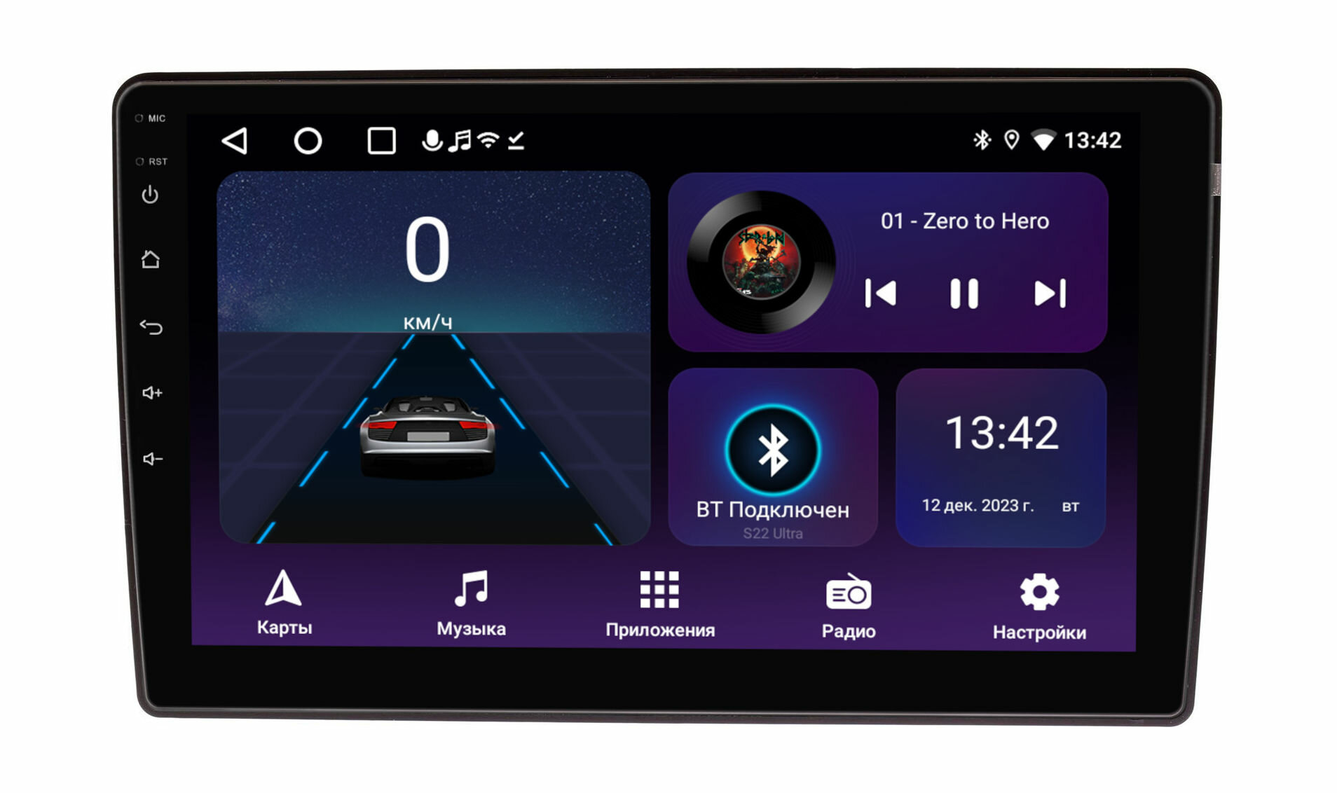 Магнитола Jeep Grand Cherokee 2004+ / 10 дюймов, 2/64GB, 4 ядра, Wi-Fi, Android 9 / Wide Media