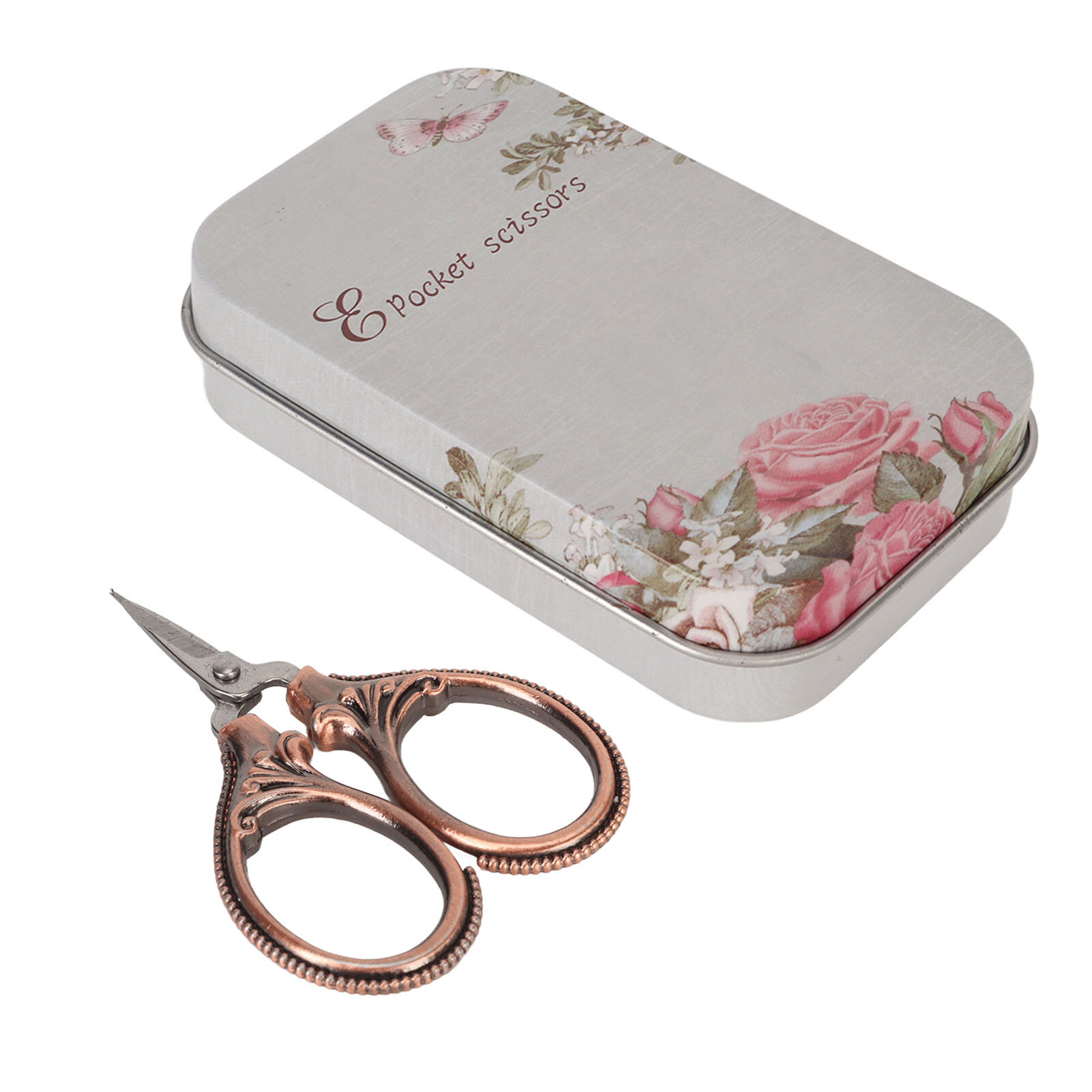 Retro Pocket Scissors Stainless Steel Embroidery Cross Stitch Sewing Thread Mini Antique Copper Color
