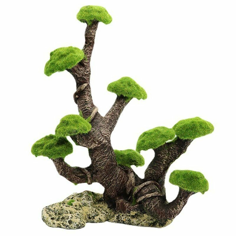 Украшения для аквариума, Ландшафтный дизайн с искусственным мхом, 23 x 10 x 28 см -KP