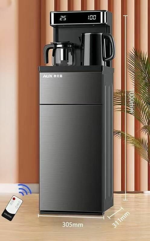Умный автомат для приготовления чая, диспенсер для воды, умный двойной экран, конфигурация с двумя чайниками, два выхода для воды, черный -hz