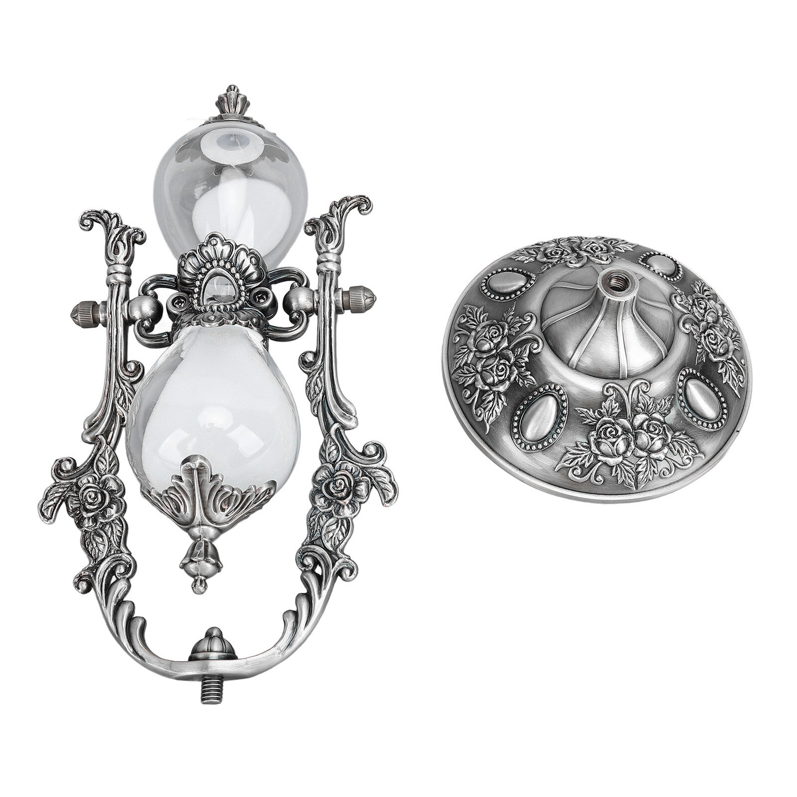 Песочные часы на 30 минут, винтажные антикварные металлические песочные часы с гравировкой для домашнего офиса, спа, йоги, медитации, стола, декора из олова