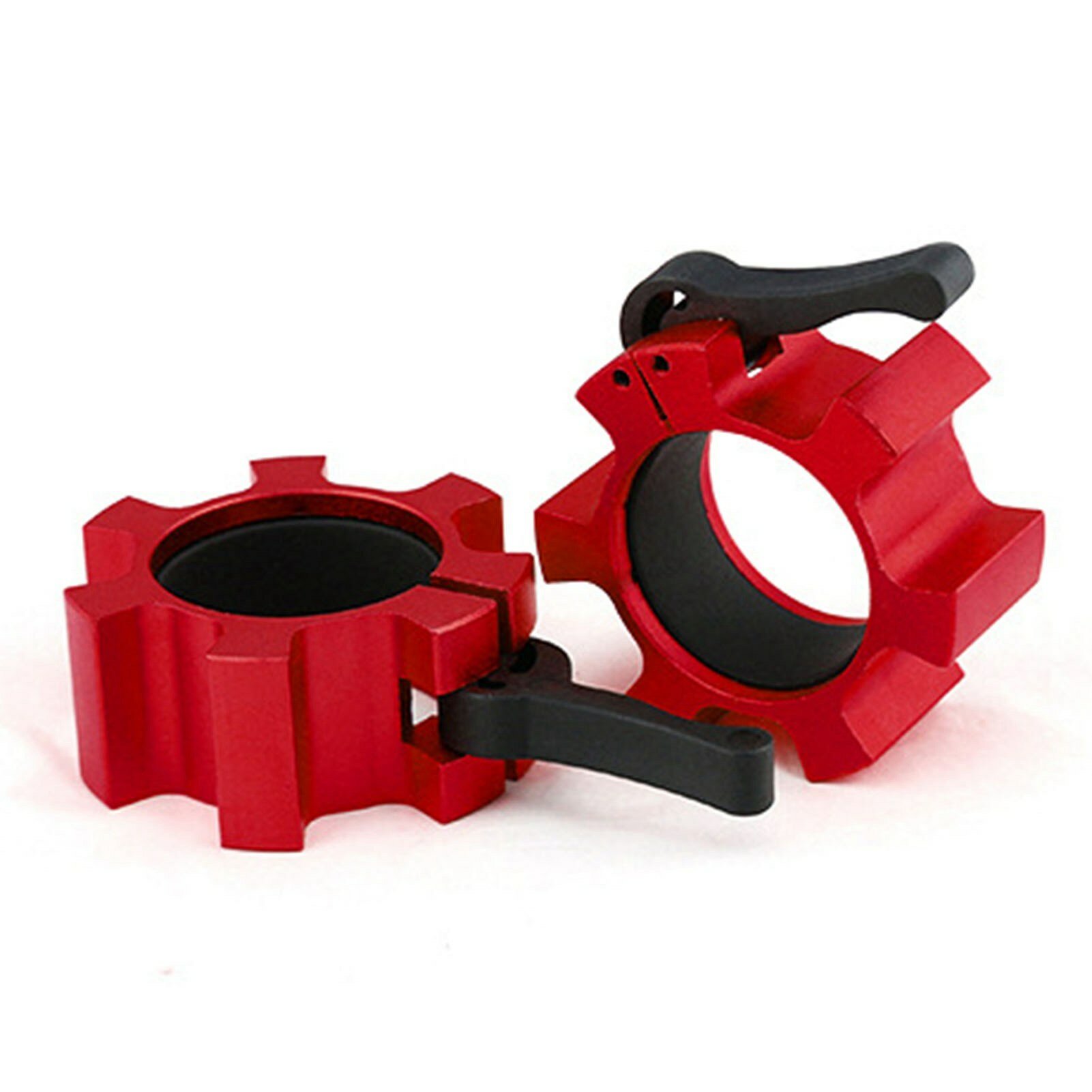 2 шт. 50-мм быстросъемные защелки для фиксатора штанги из алюминиевого сплава для фитнеса, тренировок и бодибилдинга, красные.