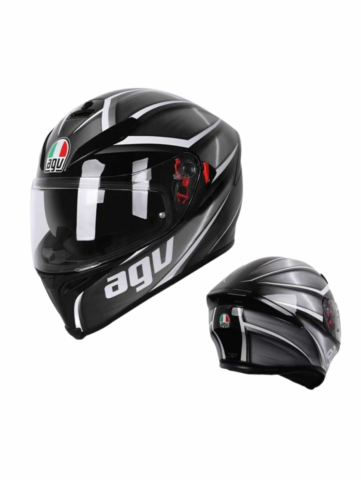 Мотоциклетный шлем AGV-K5S, цвет: черный и серый, размер: XL