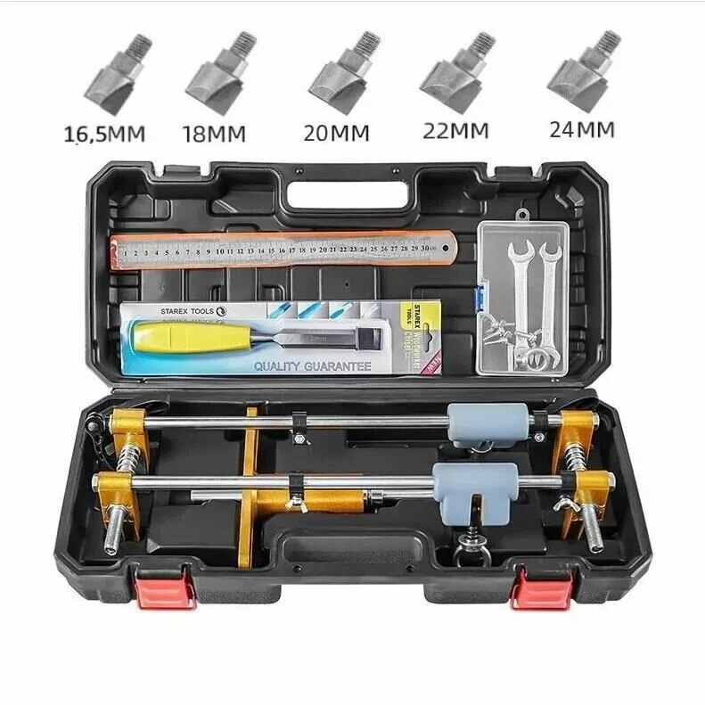 Шаблон для врезки дверных замков с комплектом фрез (5 штук) / Кондуктор для установки замков, поколение №4