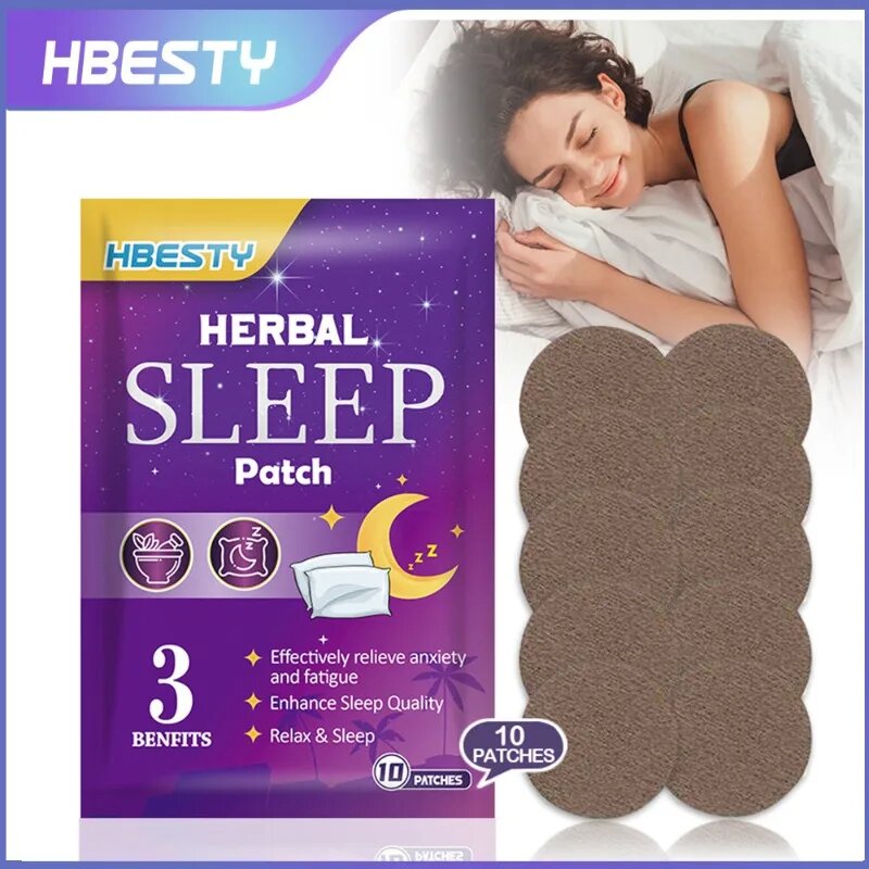 10 шт. травяные успокаивающие пластыри для сна универсальны для устойчивости усталости, падающих, засыпающих, часто мечты и товары для ночного использования