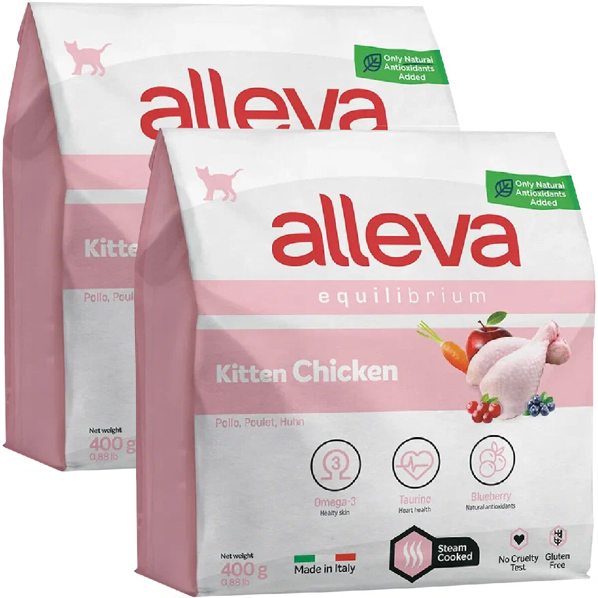 ALLEVA EQUILIBRIUM KITTEN CHICKEN для котят с курицей (0,4 + 0,4 кг)