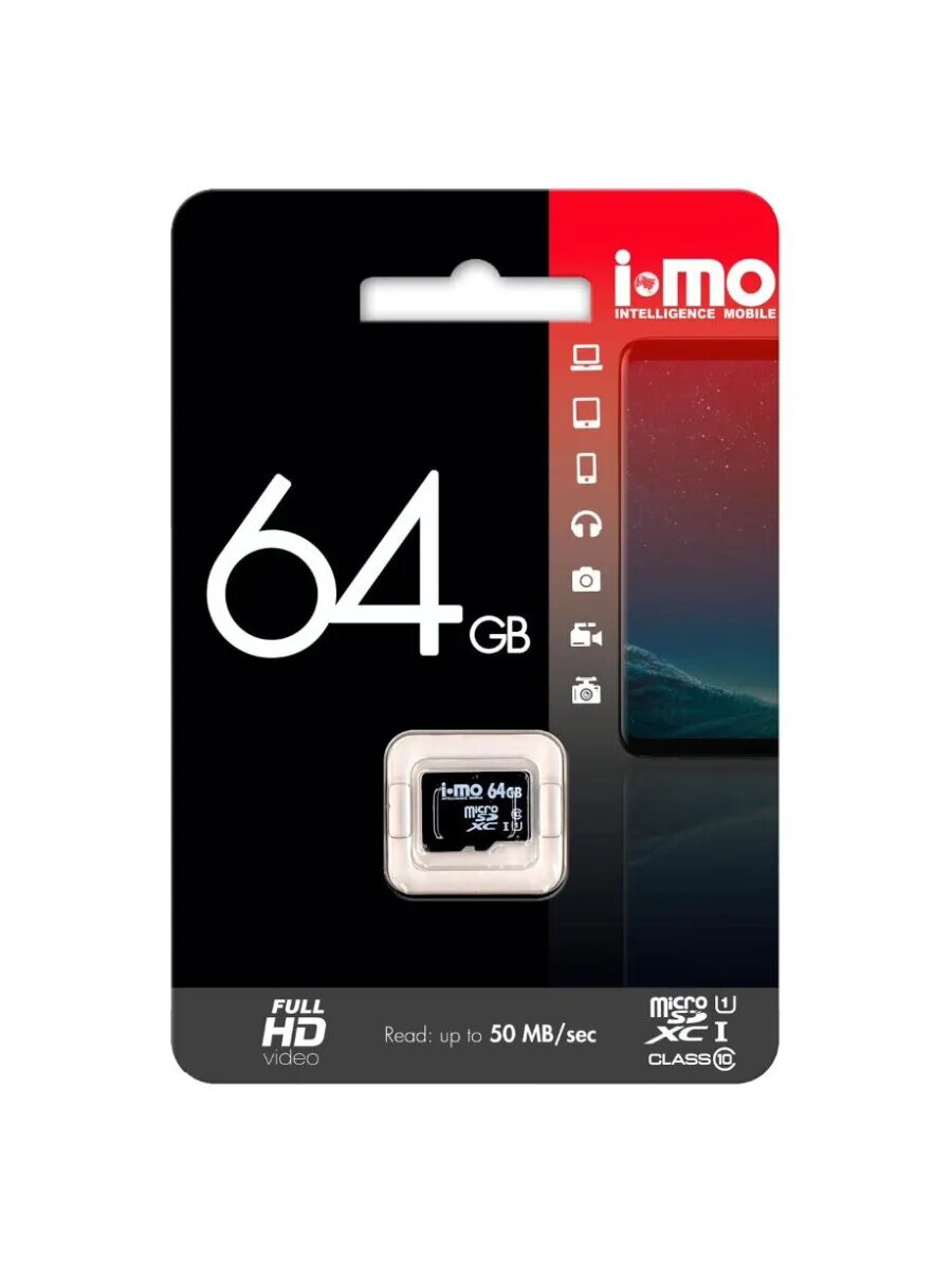 IM64GBSD-00 microSDHC 64 ГБ IM64GBSD-00 Class 10, UHS-I U1