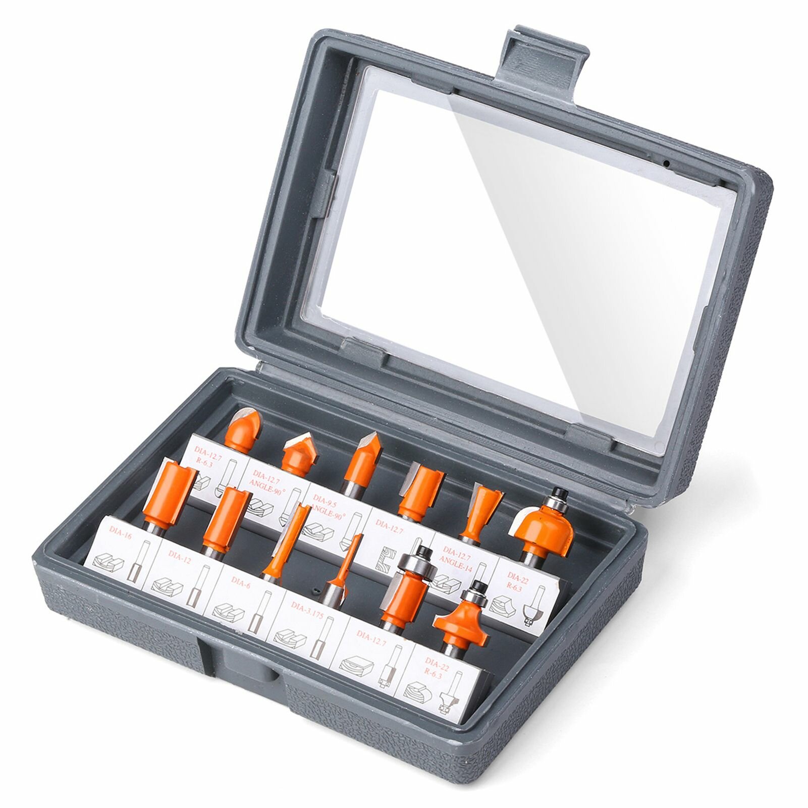 Набор из 12 фрез по дереву, твердосплавные лезвия для прорезки пазов по дереву, обрезки кромок, твердосплавный плотницкий станок