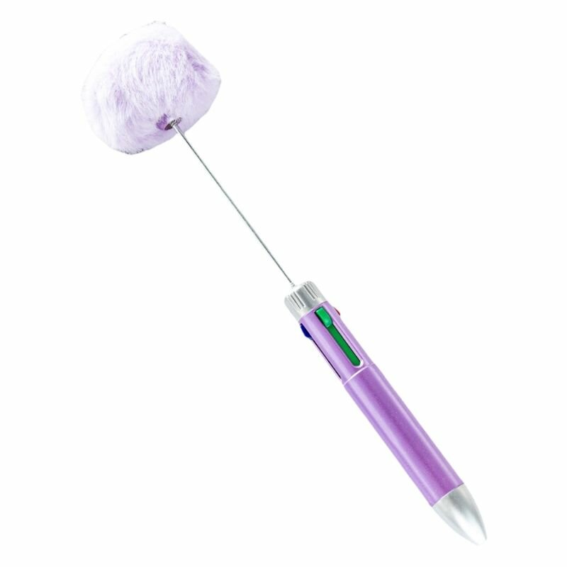 Креативная шариковая ручка "четыре в одном", выполненная из бисера,-конфетно-фиолетовый