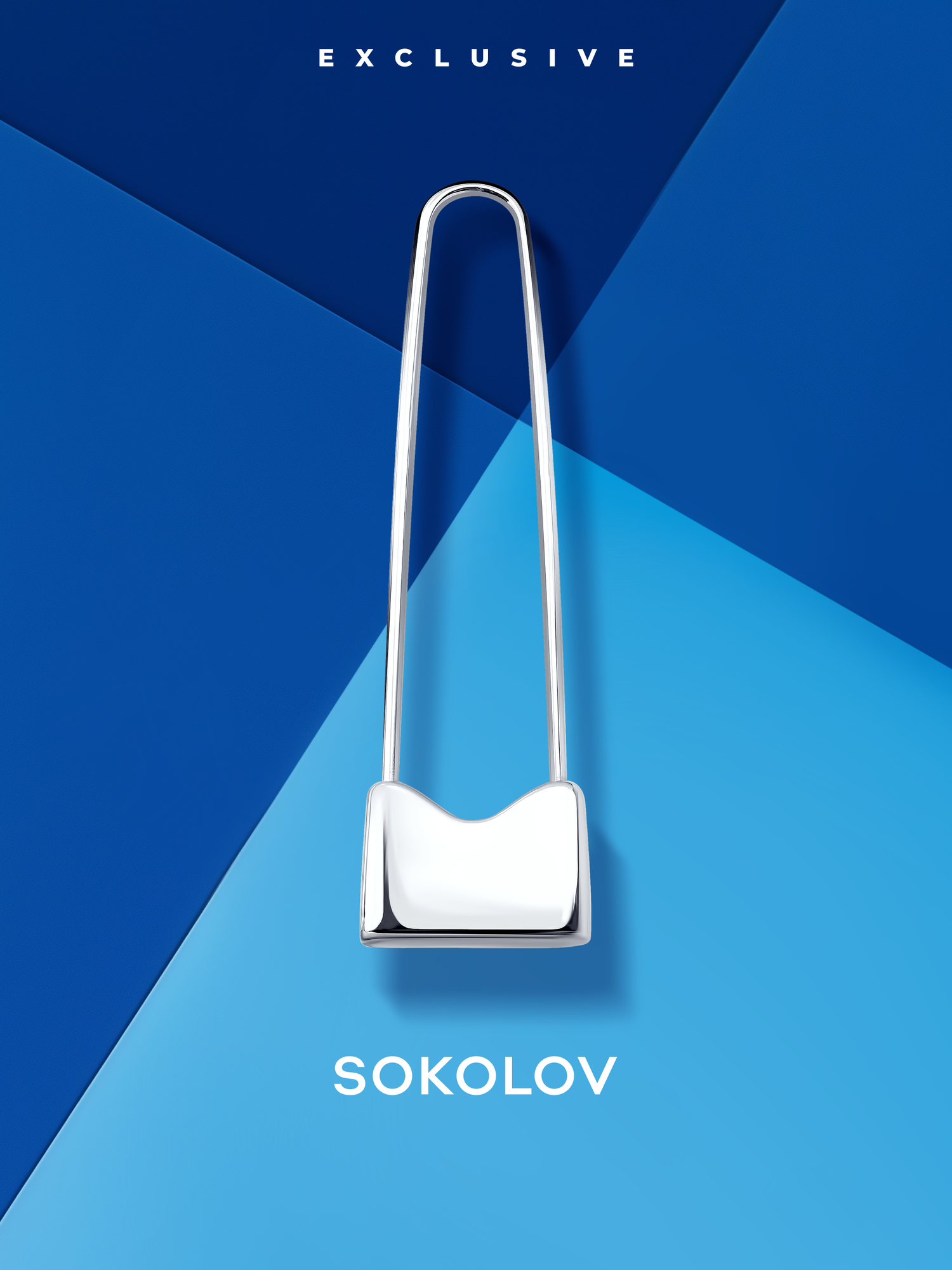 Моносерьга, серебро, 925 проба, родирование