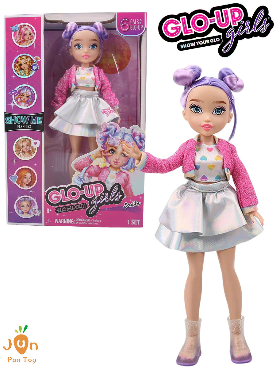 Кукла Far Out Toys GLO-UP Girls Sadie S2 -S / игрушки для девочек, модные куклы, одетые в розовые жакеты и серебристые юбки, подходят для детей от 6 лет и старше