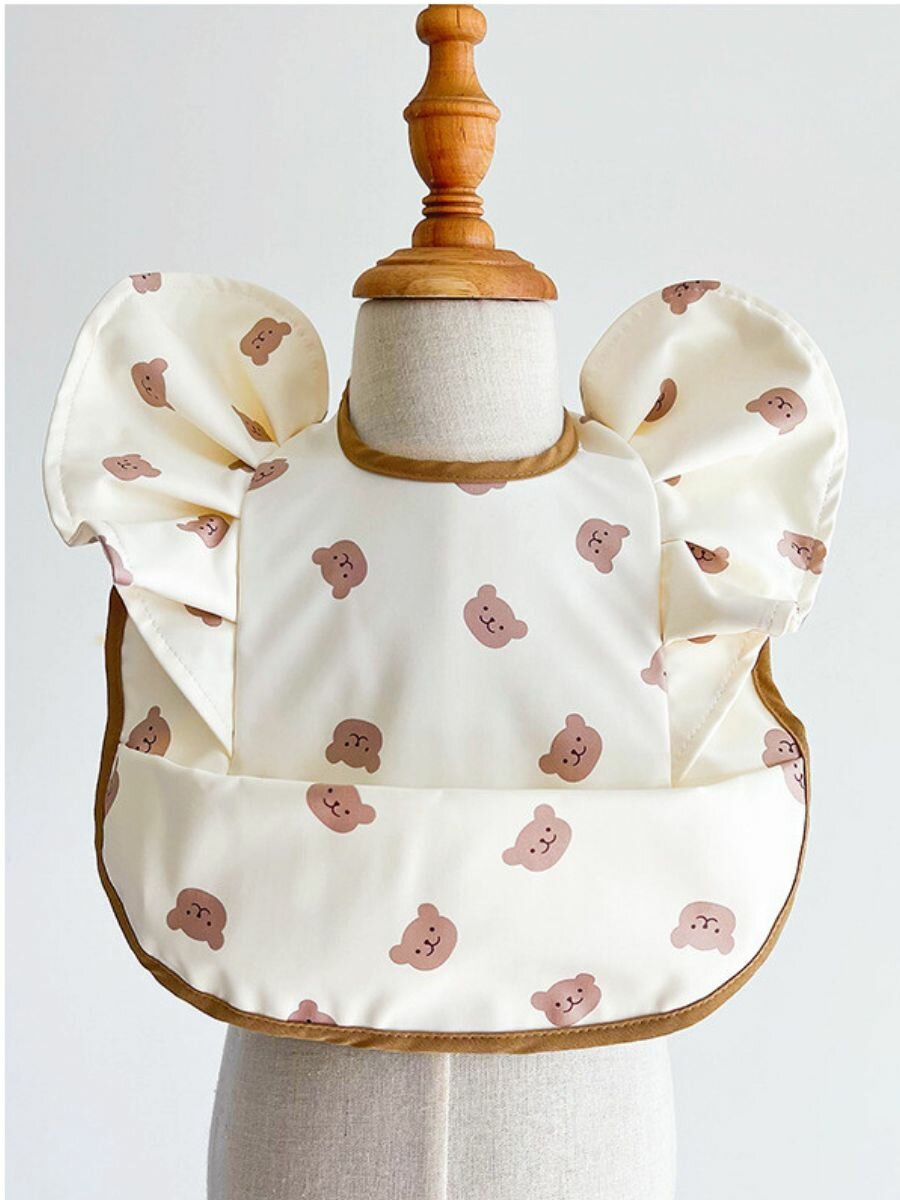 Фартук нагрудник для кормления детский непромокаемый с карманом / Слюнявчик с кармашком для малыша