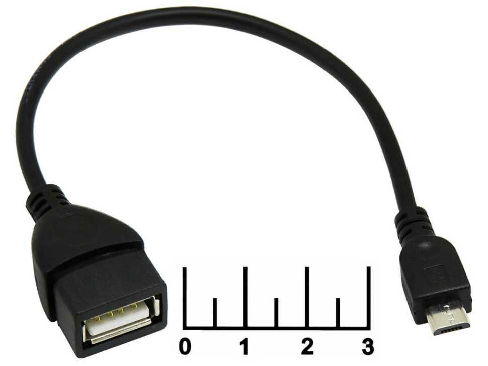 Переходник USB A гнездо/micro USB 5pin штекер 15см OTG