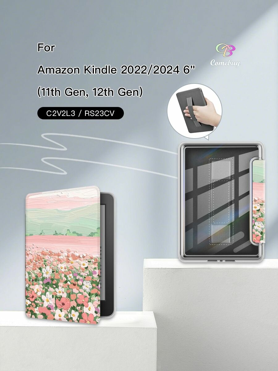 Чехол-книжка для Amazon Kindle 11 / 12 (6", 2022/2024 г.), C2V2L3 / RS23CV, прозрачная задняя крышка