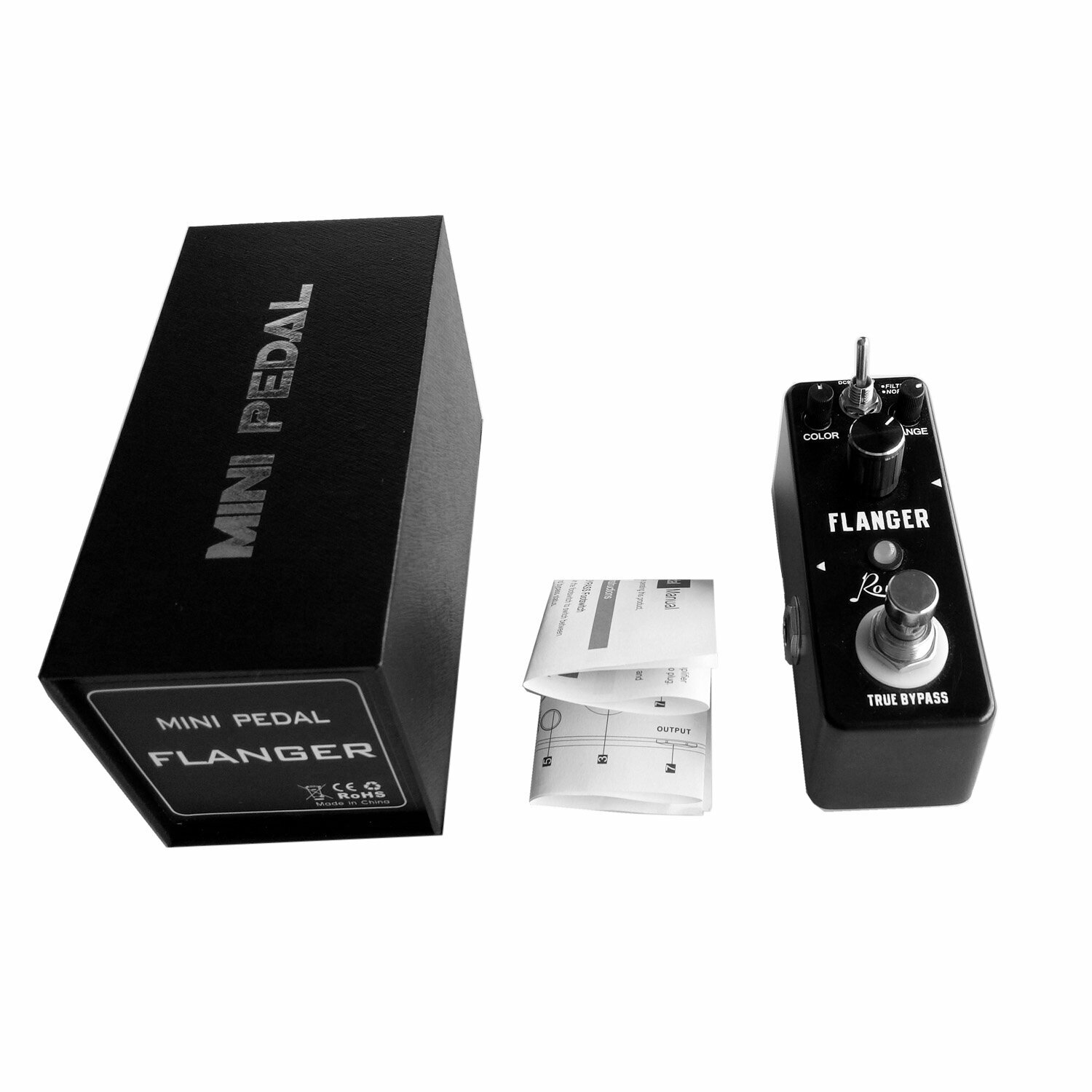 Классическая аналоговая педаль эффектов для гитары Rowin LN-312 Flanger с корпусом из алюминиевого сплава True Bypass