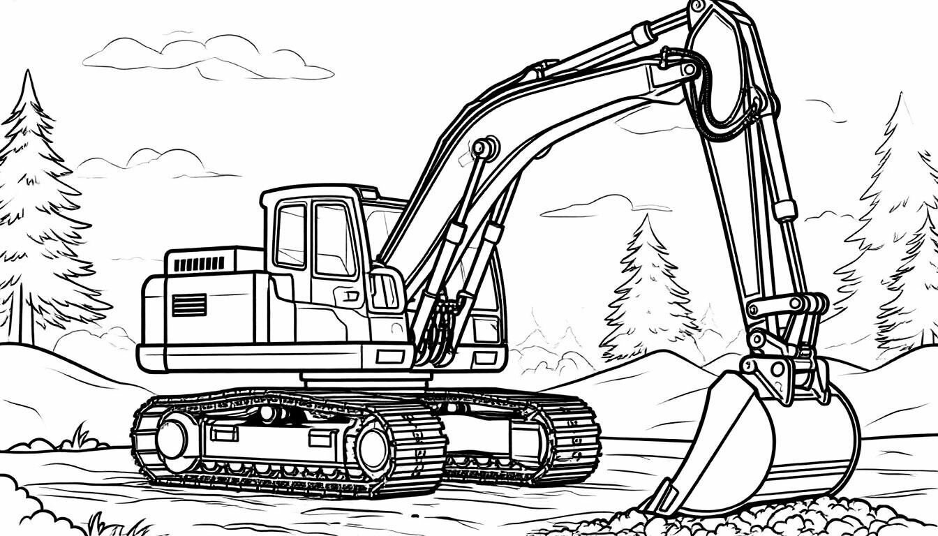 Набор детских раскрасок "Экскаватор" , плотная бумага формата А4, 10 шт, от 1 года