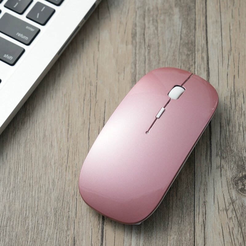 Беспроводная Bluetooth-мышь Air Mouse M5 (тихая) для ноутбуков Apple MacBook, модели M1, M2, M3, M4 Розовое золото