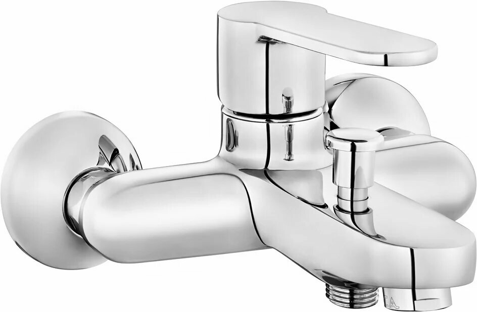 Смеситель для ванны с душем E.C.A. Nita 102102475EX настенный, однорычажный, хром, глянцевый, латунный, без лейки, с керамическим картриджем