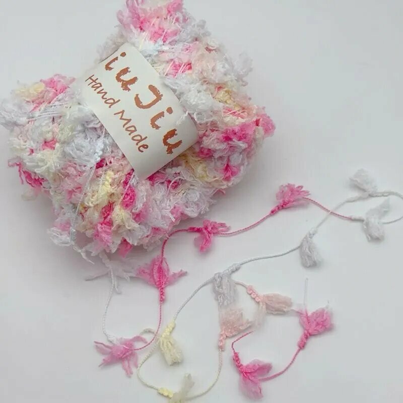 Декоративная пряжа "Рыбий хвост" смесовая нить для вязания рукоделия и скрапбукинга