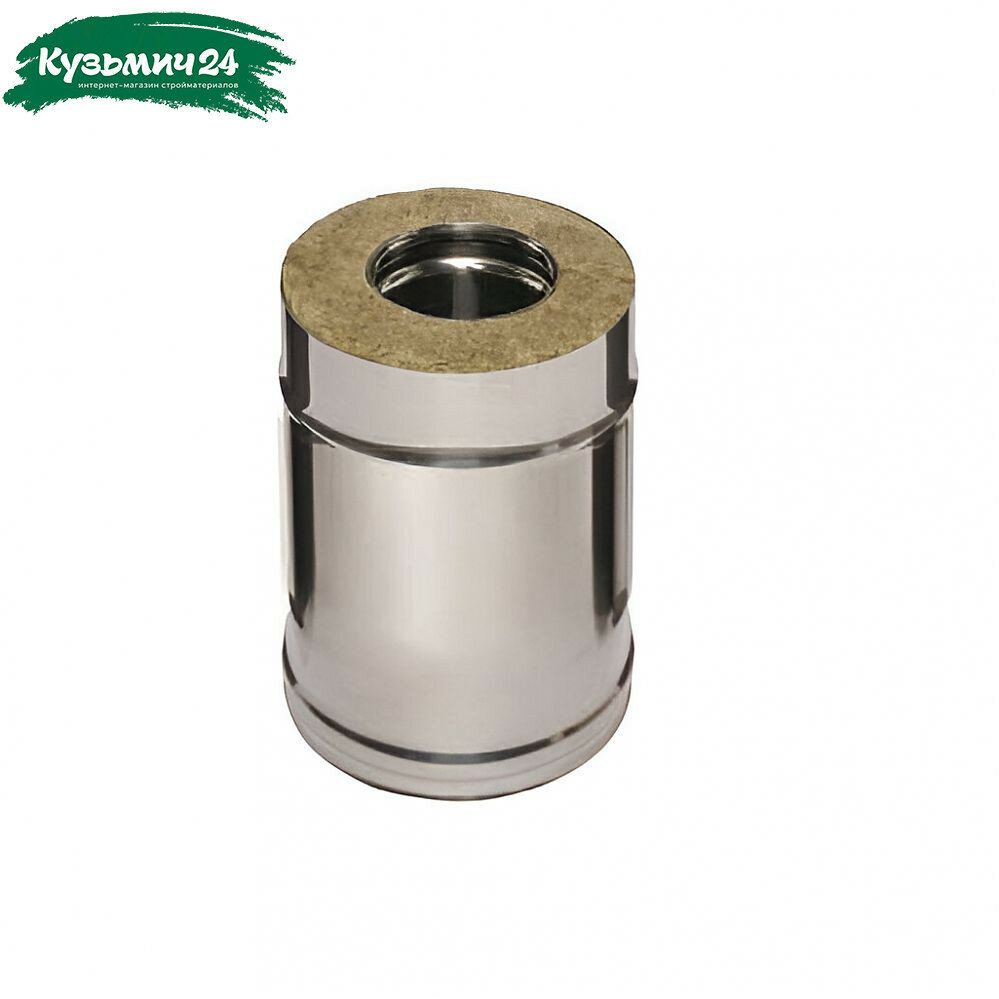 Труба для дымохода Ferrum К 115х200 мм, сталь 0.8 мм, сэндвич-конструкция, длина 0.25 м, 1 шт.