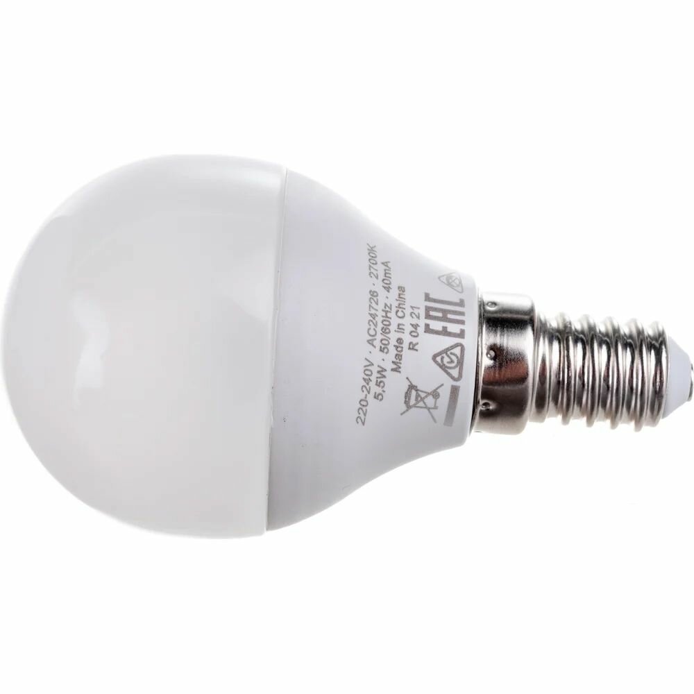 Светодиодная лампа OSRAM LED STAR, P, шар, 2700 К, теплый белый свет