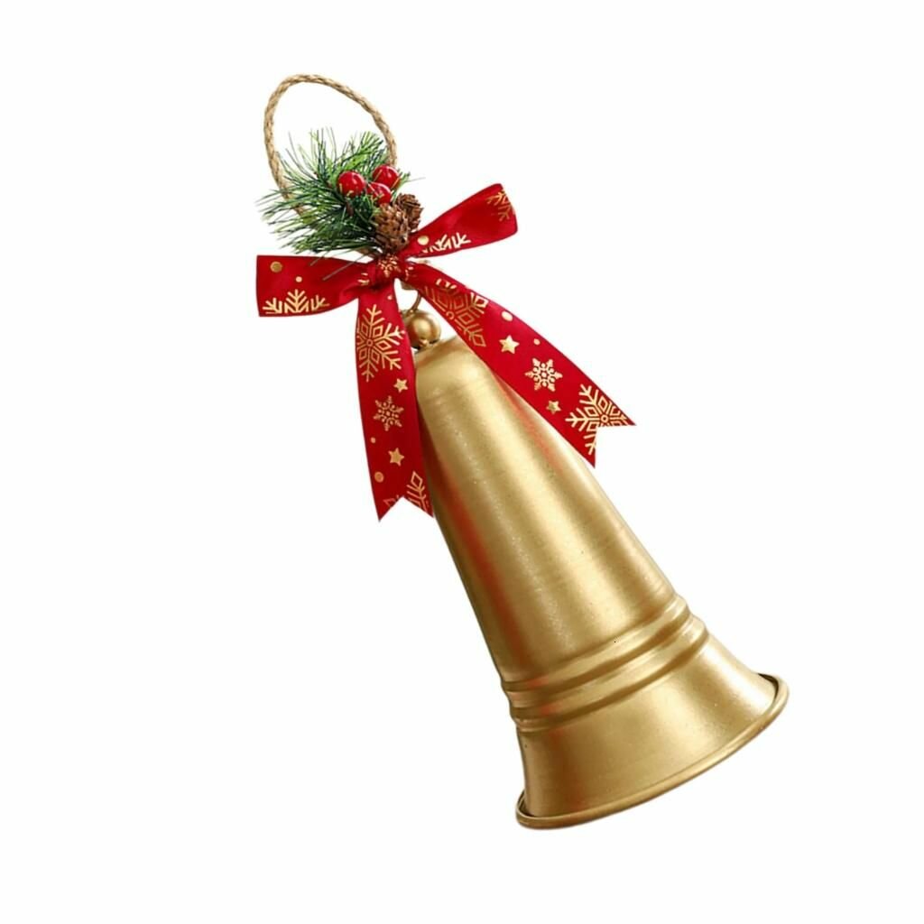 Винтажные металлические рождественские колокольчики, - Большой золотой колокол
