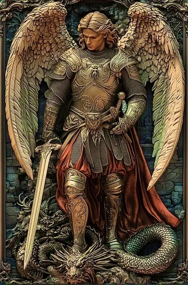 Алмазная Мозаика "Икона Архангел Михаил" 30*40 См, Безрамная, Идеальна Для Дома, Украшения, Подарков.