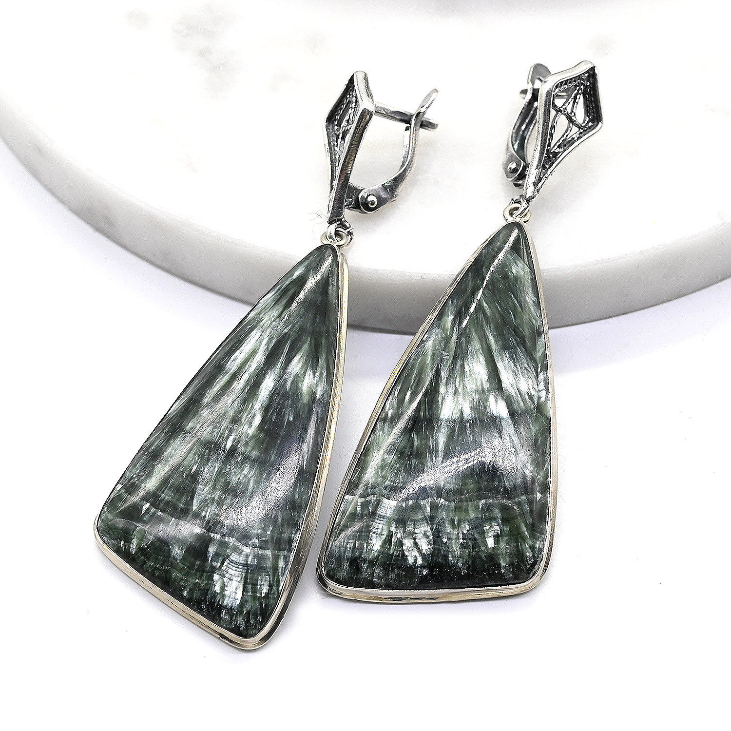 Серьги, серафинит
